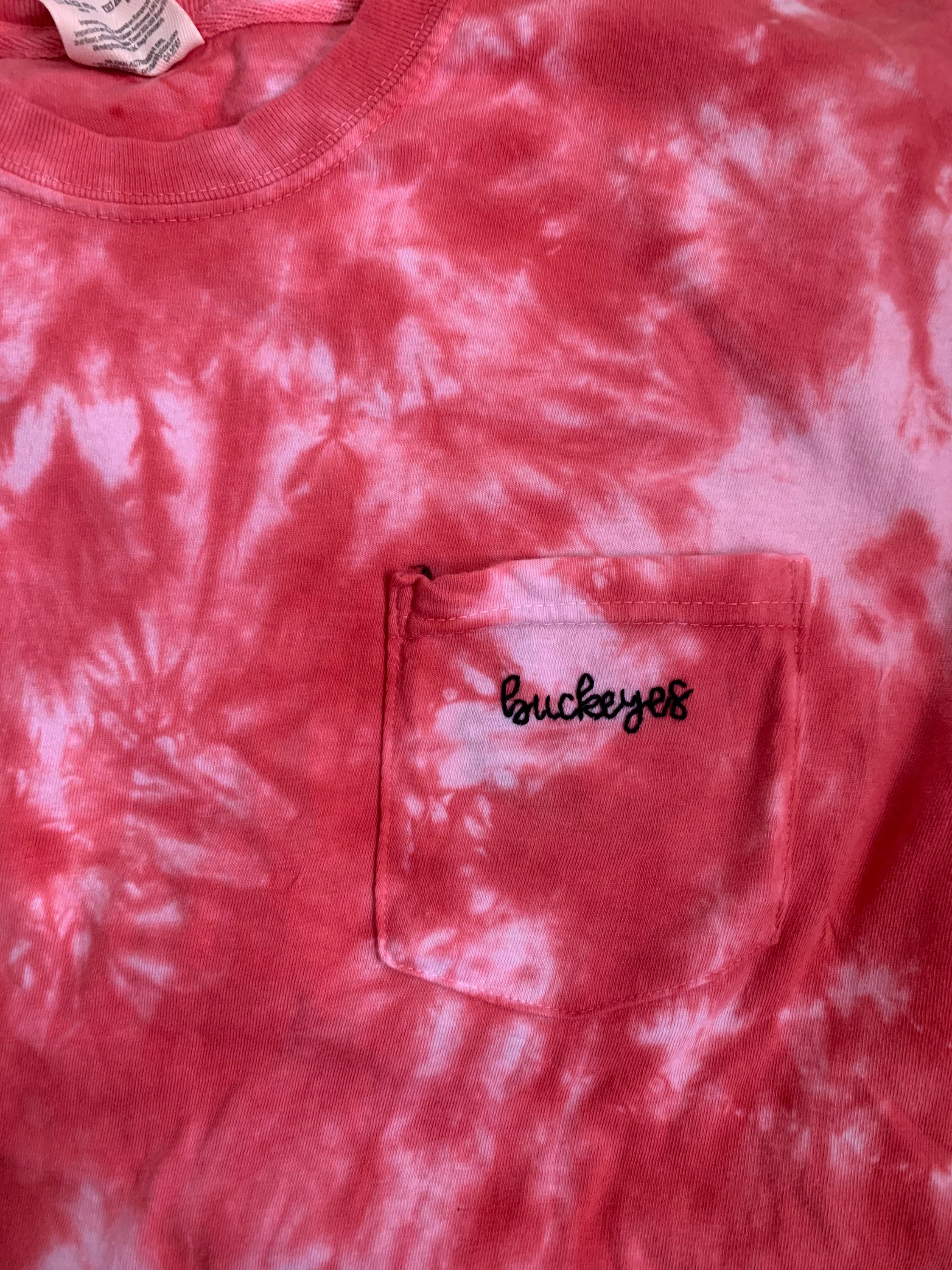 Custom Tie Dye Hand Embroidered Pocket Tee | Custom Quotes Lyrics ...