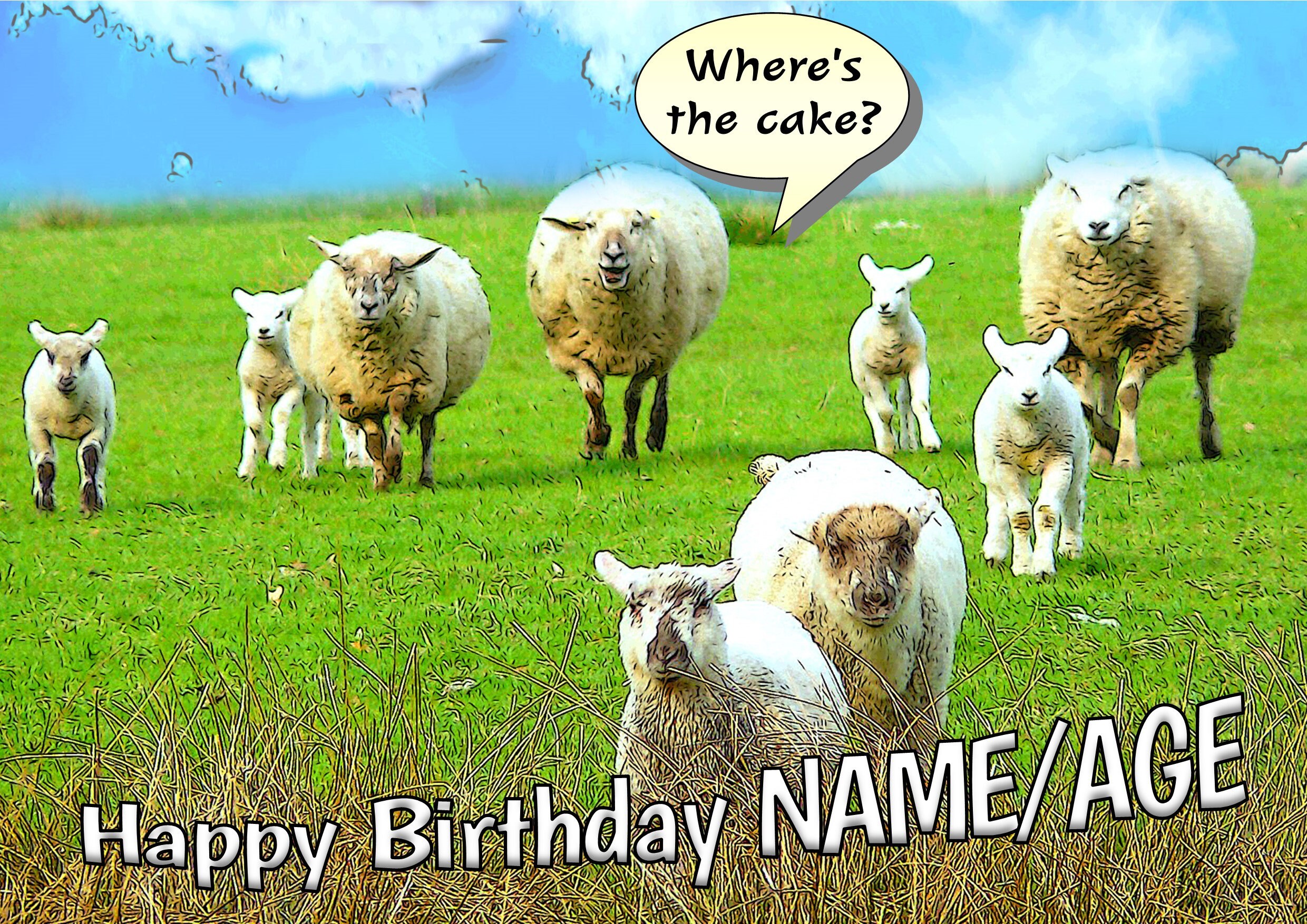 Personalised Fun Sheep Farming Birthday Card Illustrated Insert - Etsy UK