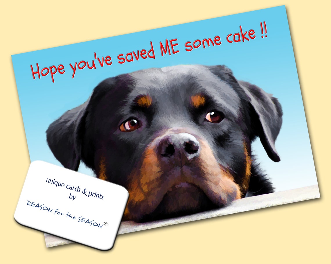 Personalised Rottweiler Rotty Birthday Card Illustrated - Etsy
