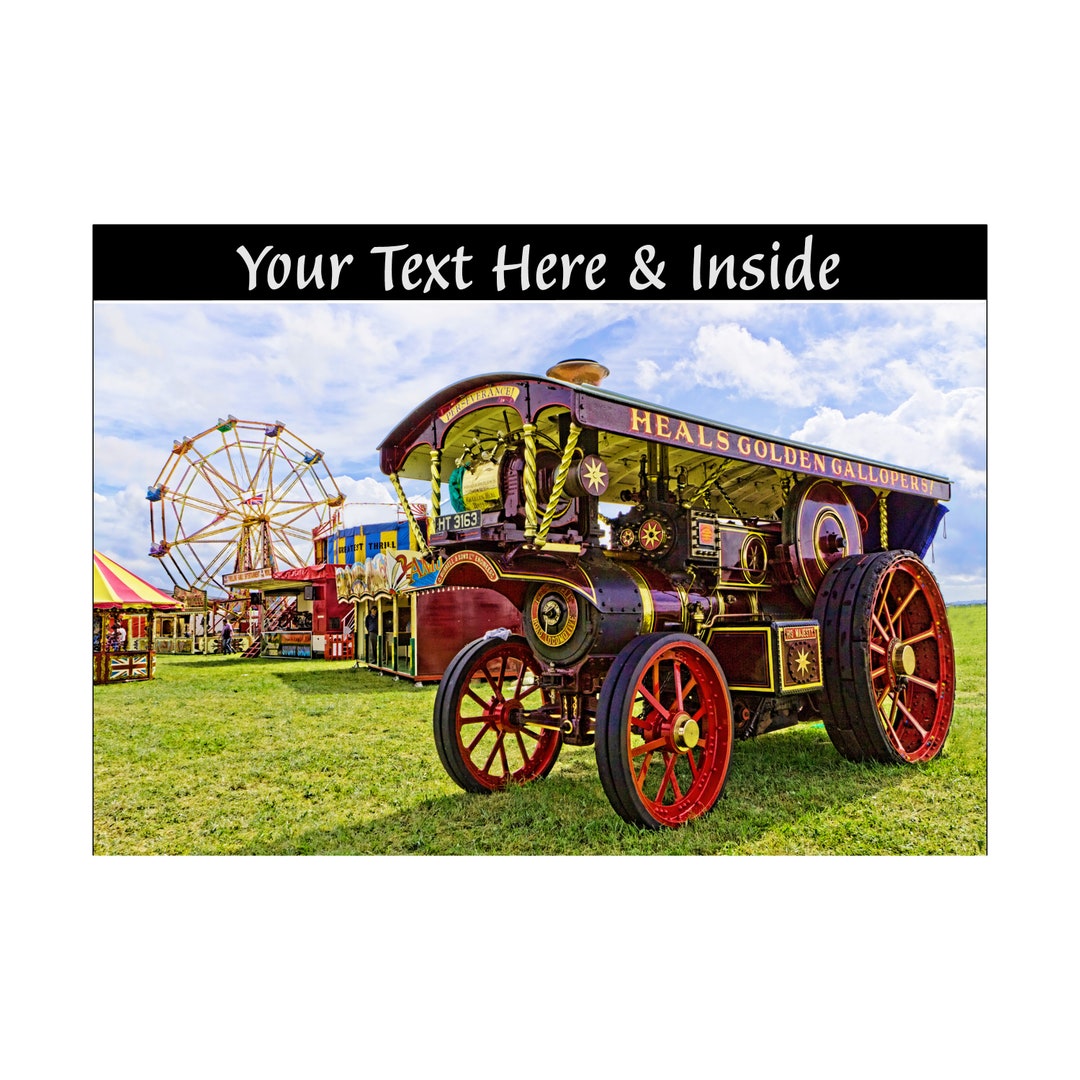 Personalised Traction Engine Fairground Birthday, Retirement, Fathers ...