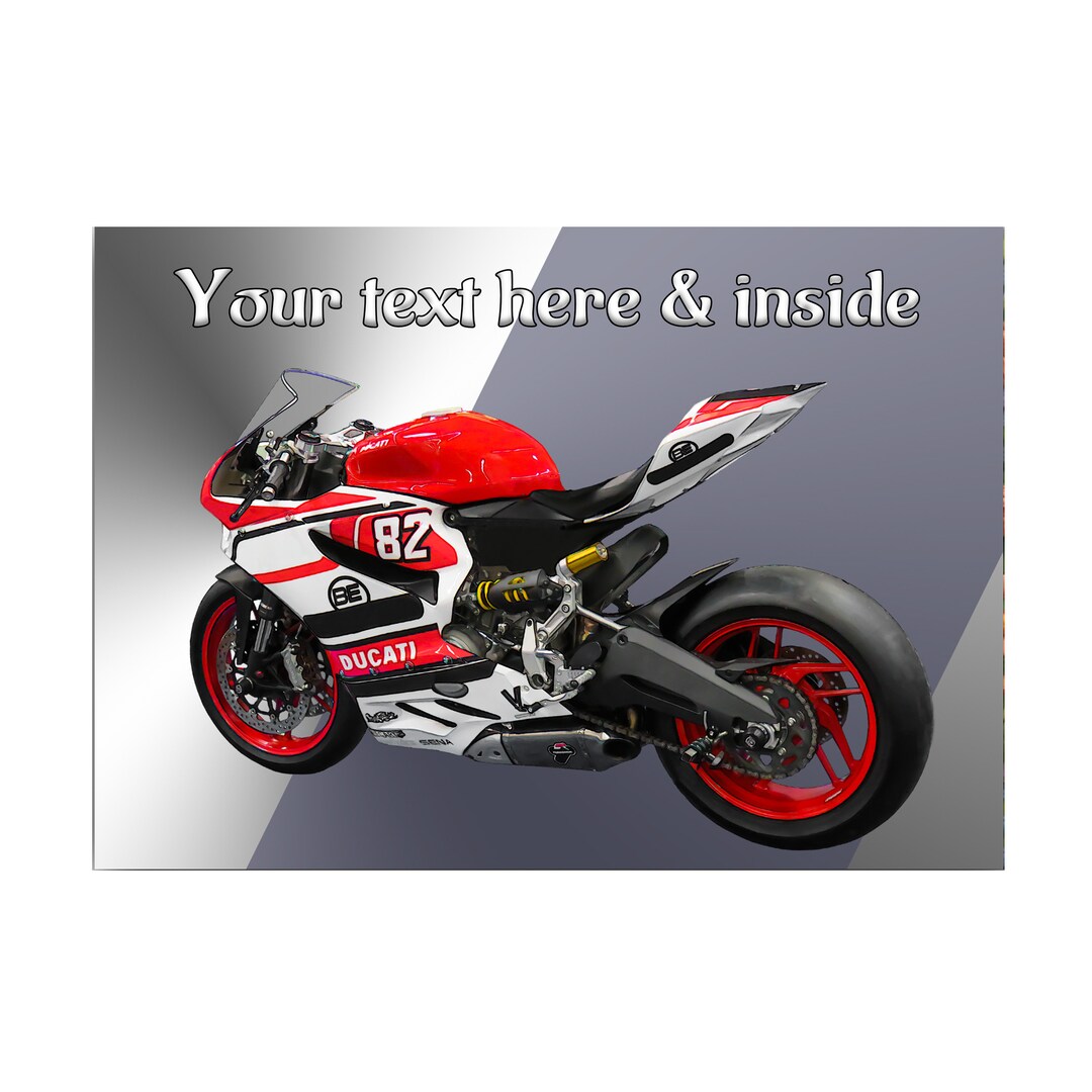 Personalised Ducati Motor Cycle Sport Birthday, Valentines,Fathers Day ...