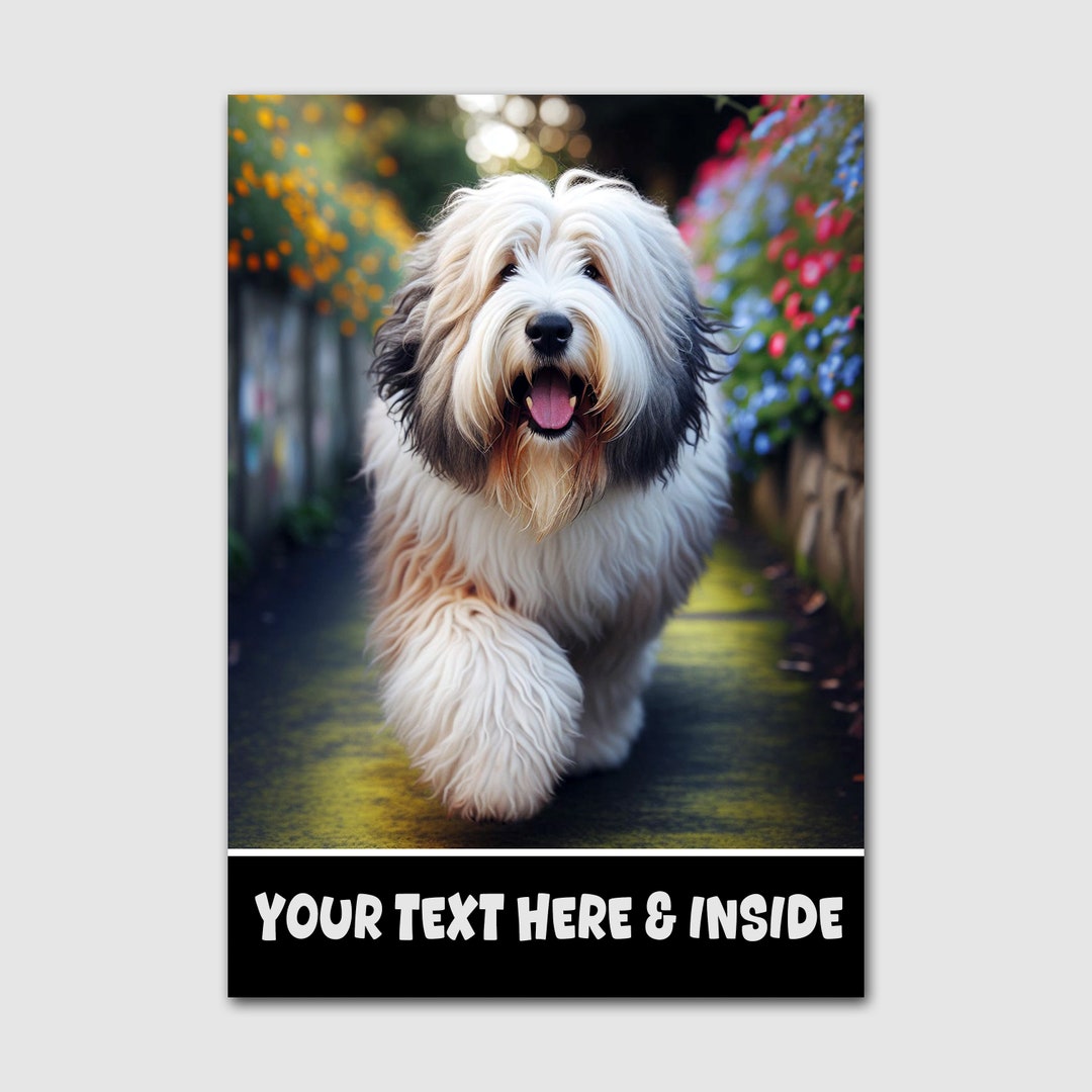 Personalised Old English Sheepdog Birthday, Anniversary, Retirement or ...
