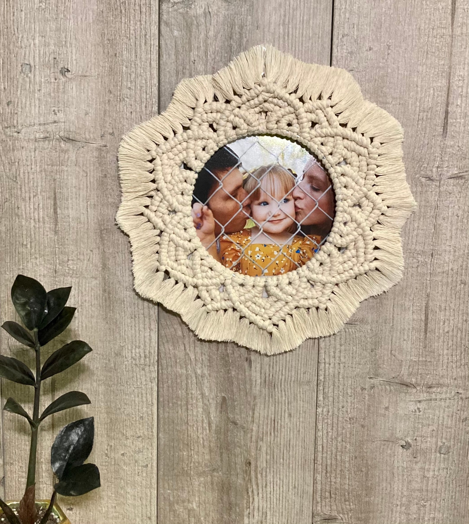 Macrame Picture Frame-handmade Mandala Natural Color Photo - Etsy UK