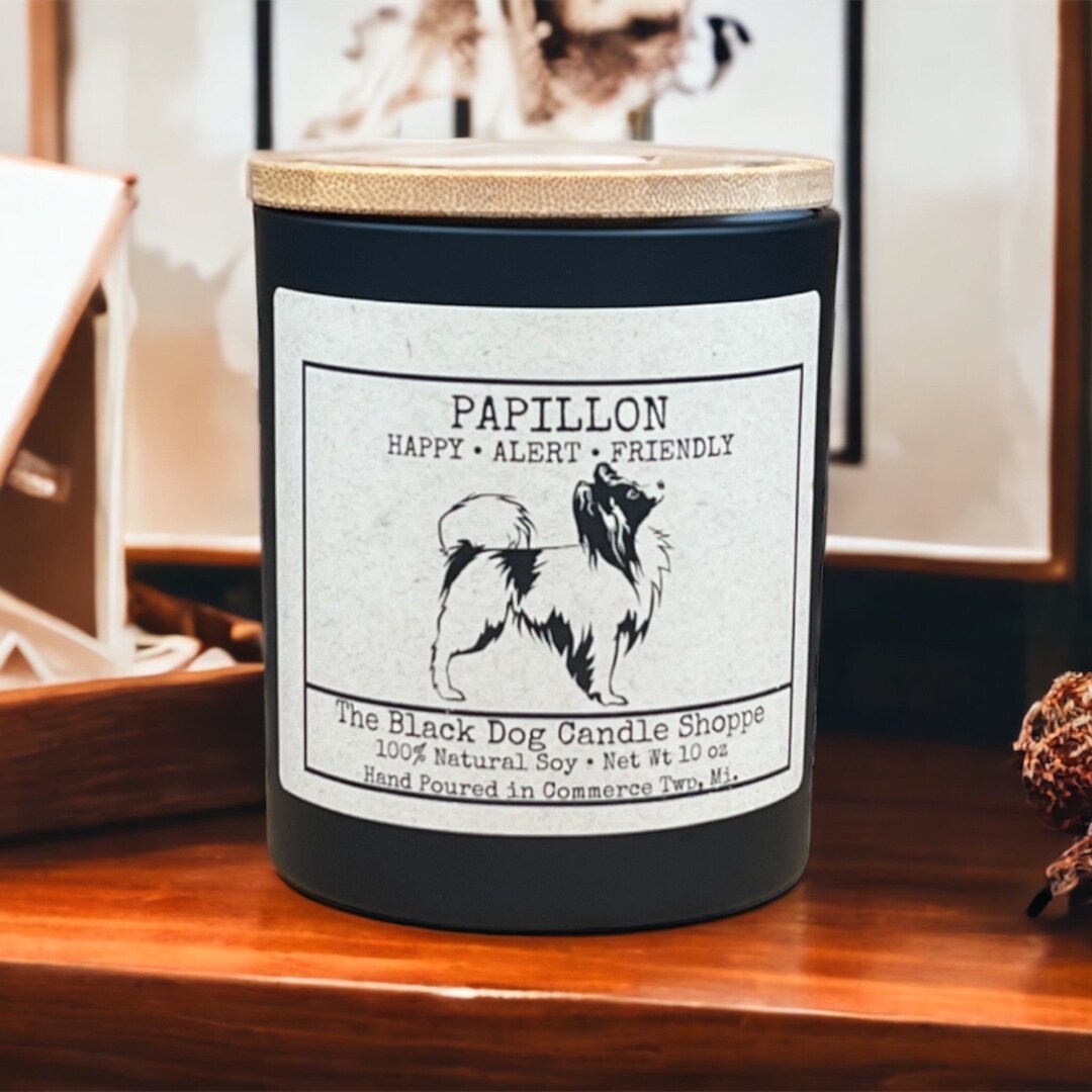 Papillon Dog Themed Candle, Papillon Gift, Dog Themed Candle - Etsy