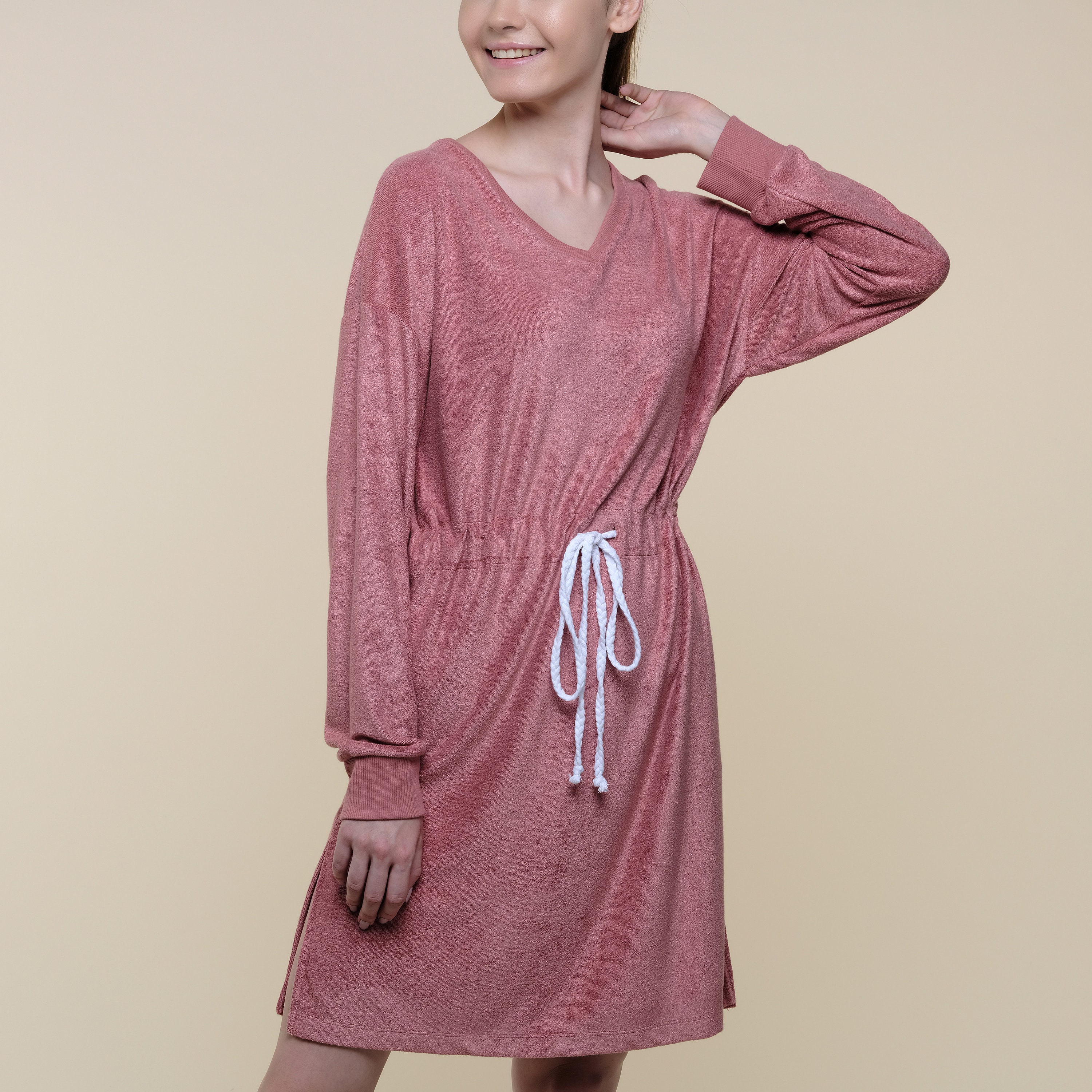 Super Soft Lounge Dress Cozy Loungewear Velour Lounge Dress Sustainable ...