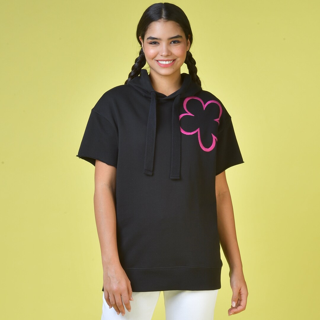 Organic Cotton Black Hoodie Cute Black Spring Hoodie With - Etsy