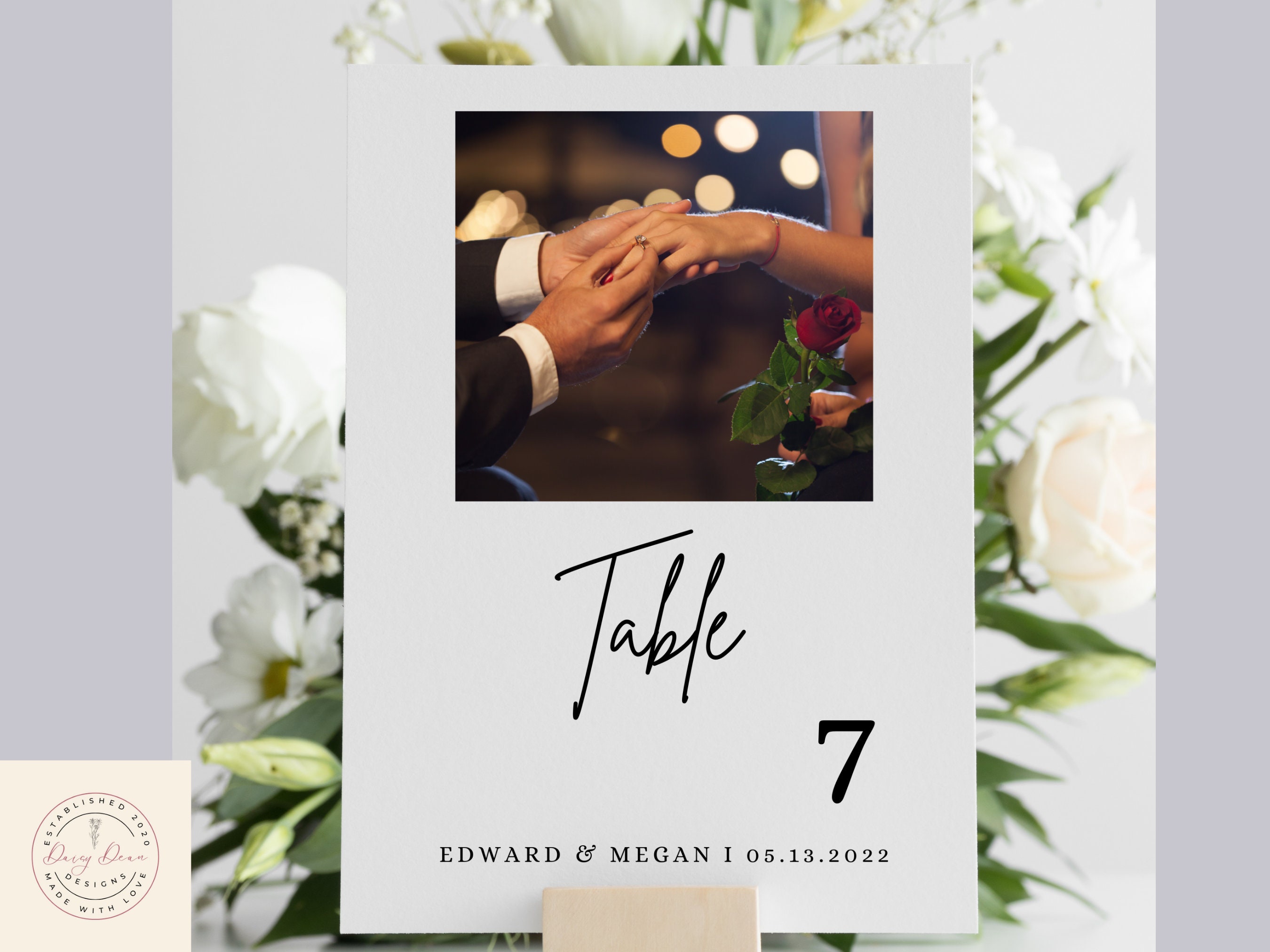 Table Numbers With Photos Digital Download, Instant, Editable, Photo ...