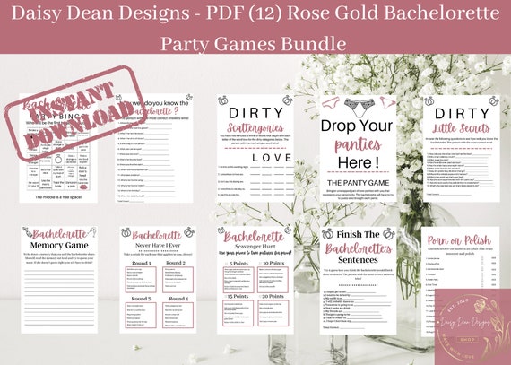 Rose Gold Bachelorette Party Games Bundle Instant Download - Etsy