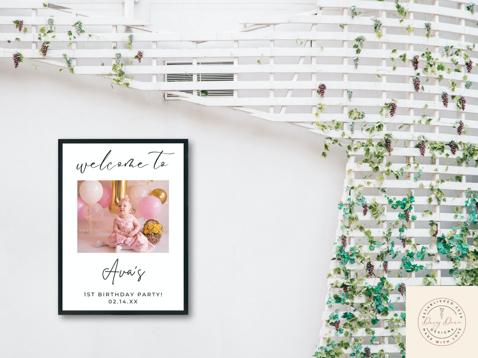 First Birthday Welcome Sign, 1st Birthday Welcome Sign, Photo First ...