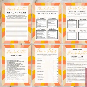 Retro Bachelorette Party Games Pack Bundle, 12 Games, Minimalist, Dirty ...