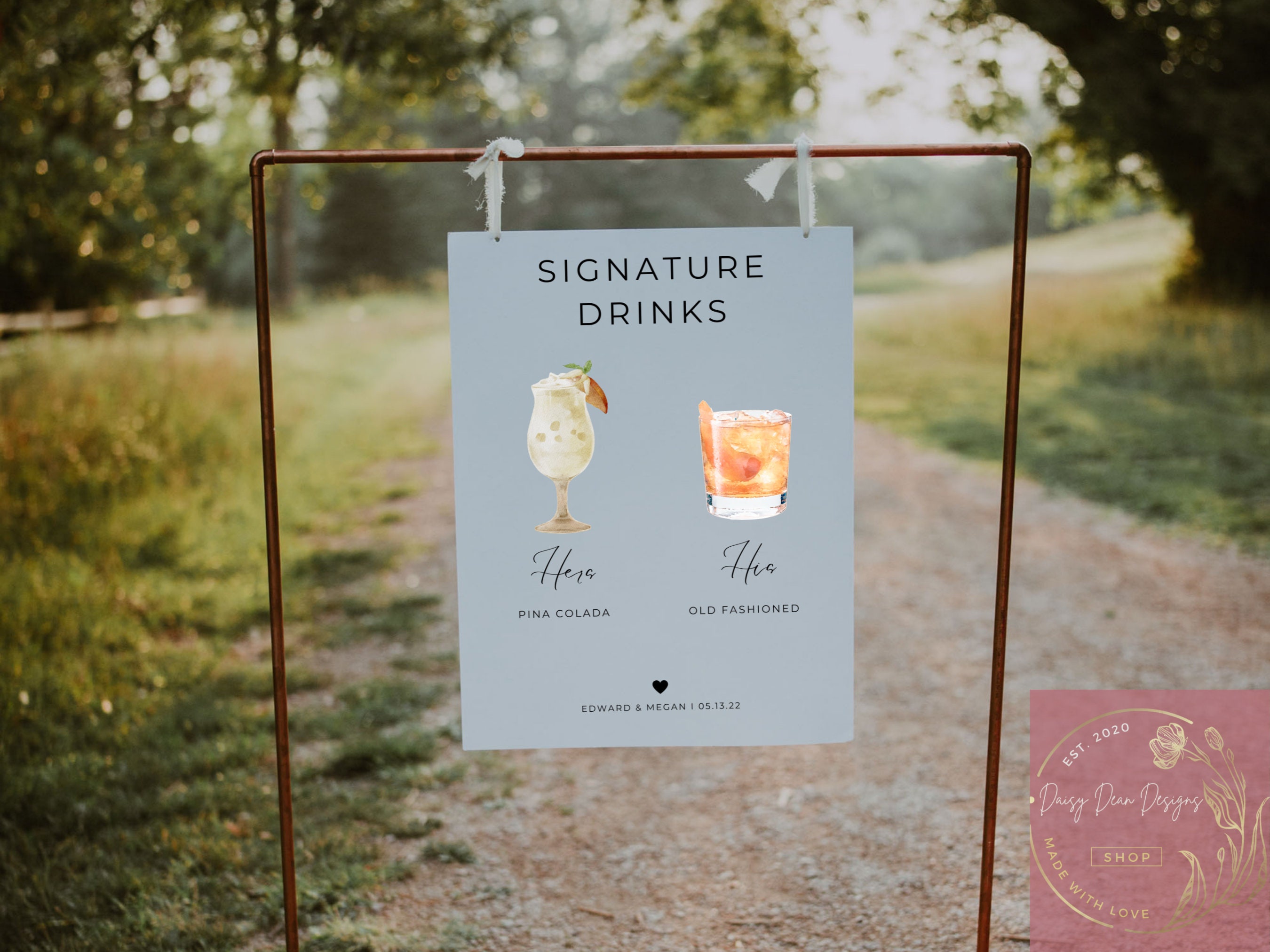 Plantilla de letrero de bebidas exclusivas / Letrero de cóctel - Etsy ...