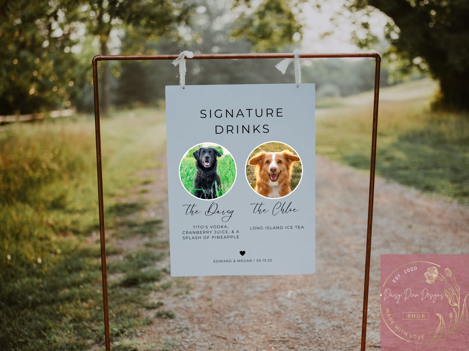 Dog Signature Drink Sign Template Pet Printable Signature - Etsy