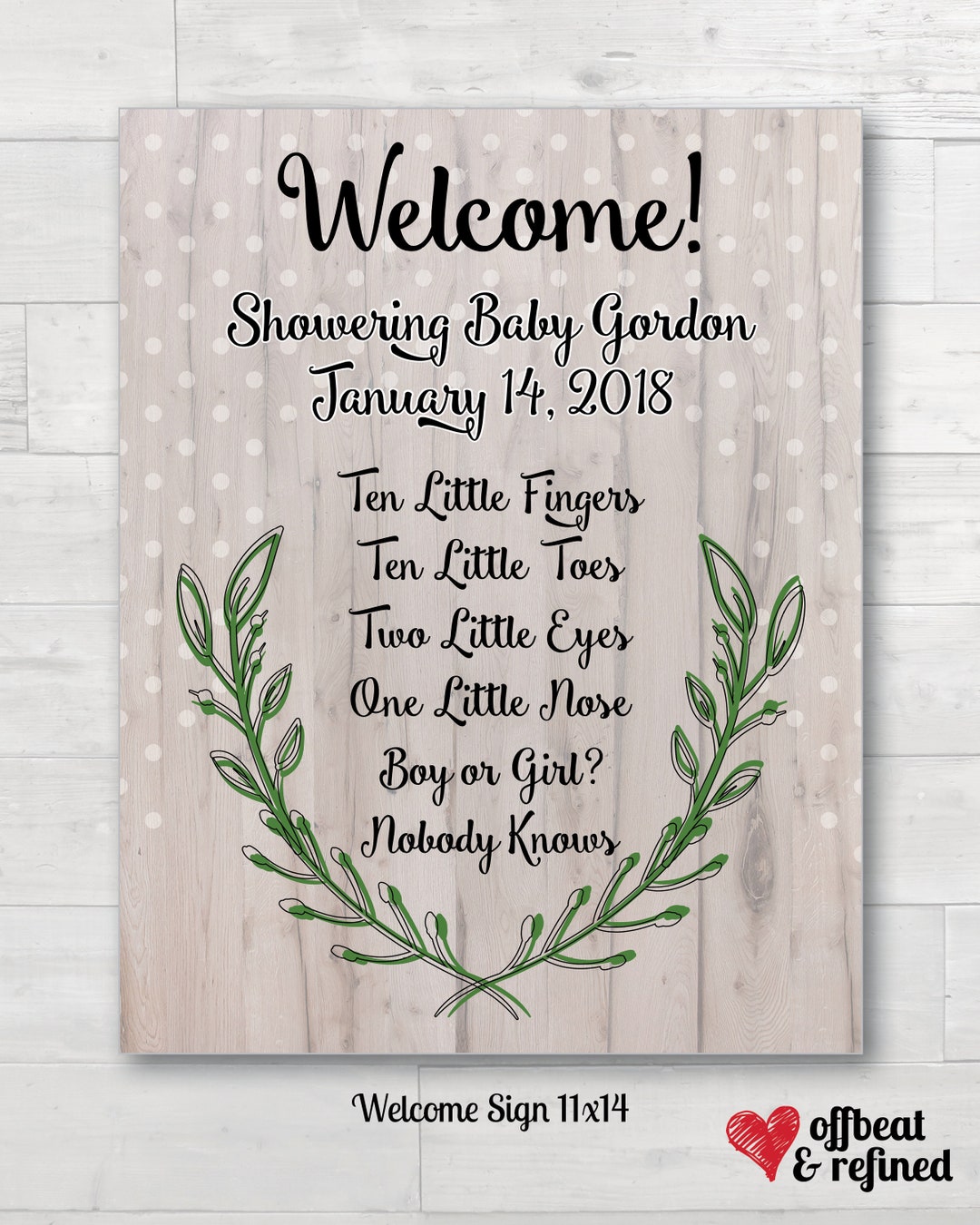 Gender Neutral Baby Shower Welcome Sign, Winter, Boy, Girl, Wood, Snow ...