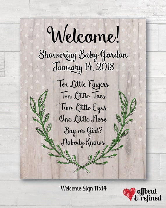 Gender Neutral Baby Shower Welcome Sign Winter Boy Girl - Etsy