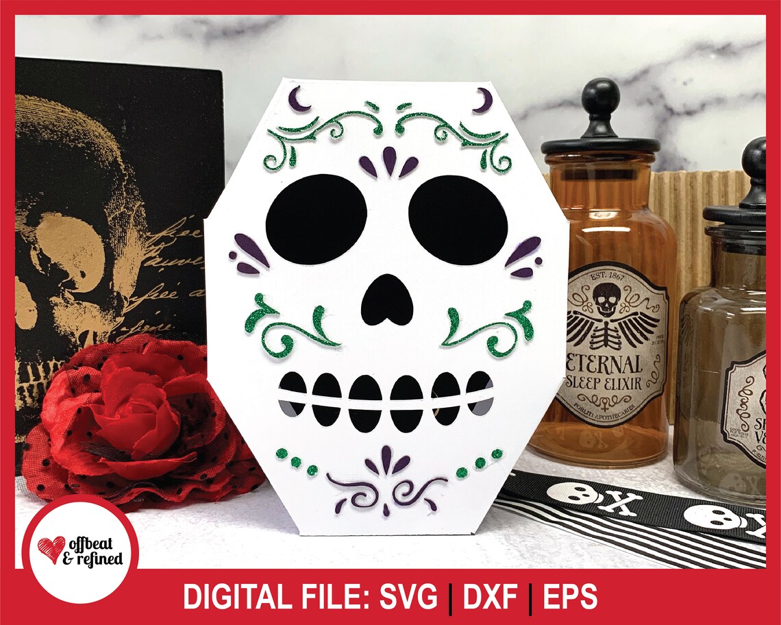 3D Skull SVG, 3D Paper Craft SVG, Halloween Cut File, Halloween Skull ...