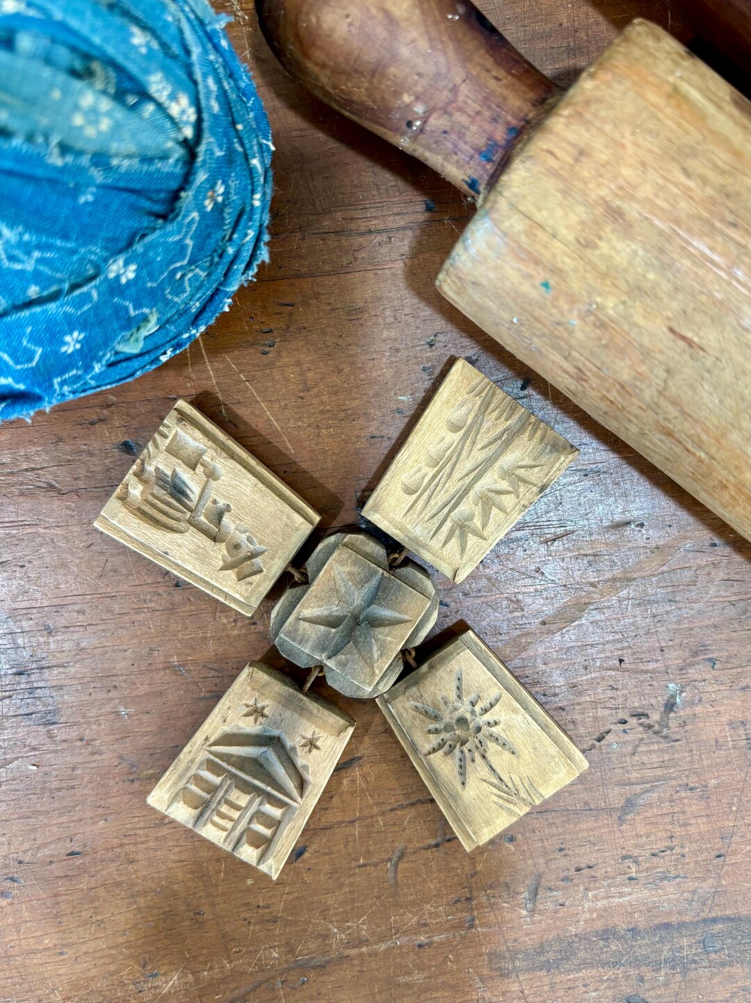 Antique Treen Cookie Press / Butter Stamp - Etsy