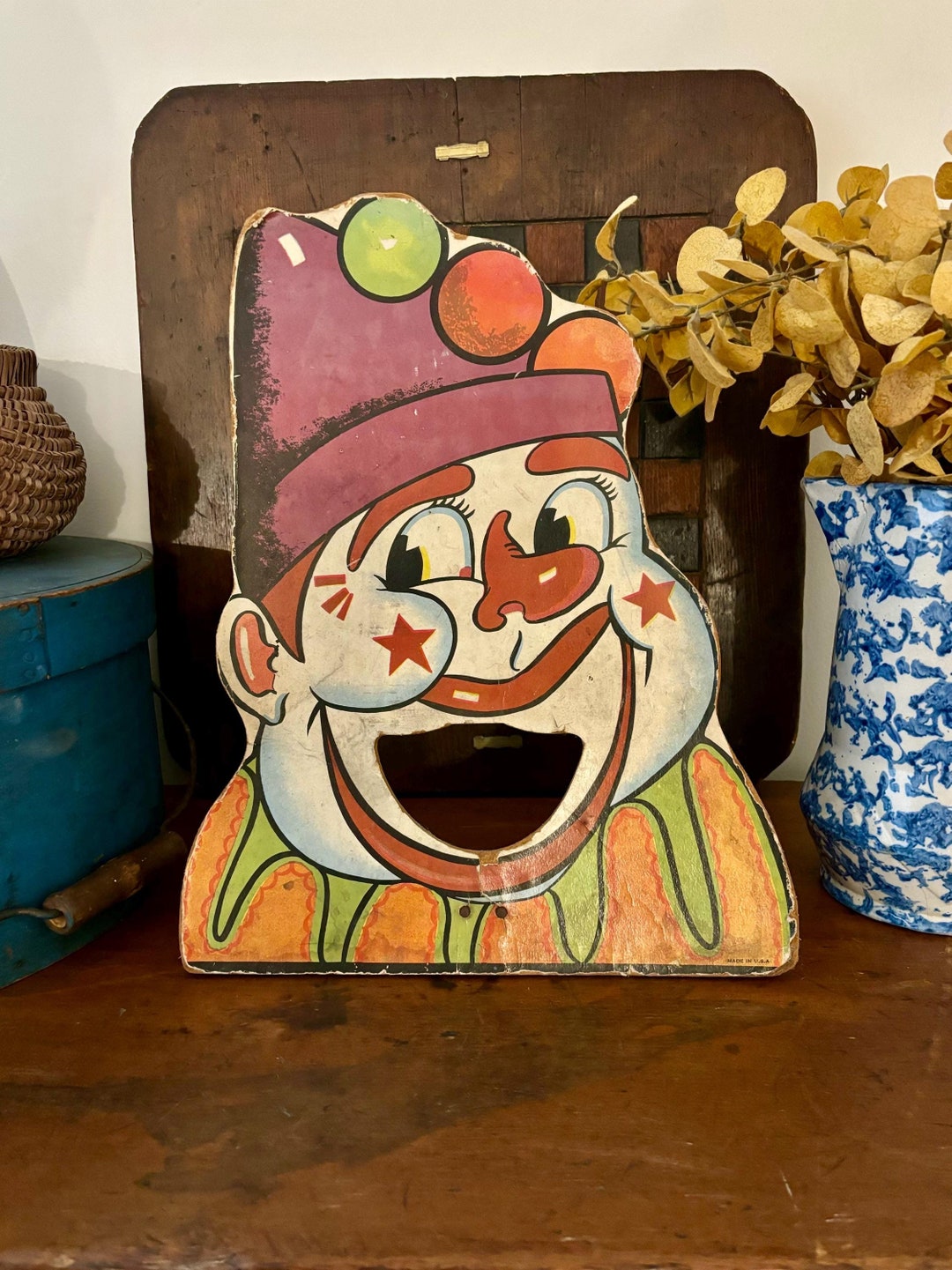 C1930s Vintage Clown Americana Carnival Ball / Bag Toss Game - Etsy