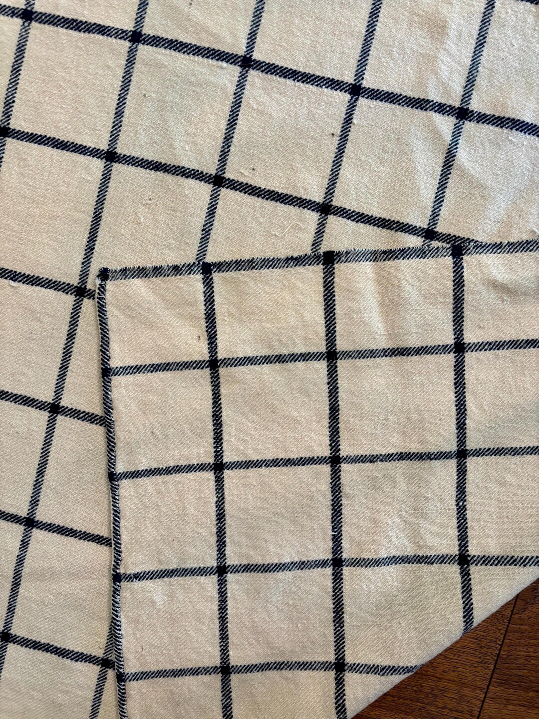 Antique Blue and Cream Plaid Wool Homespun Blanket - 76x91" - Etsy