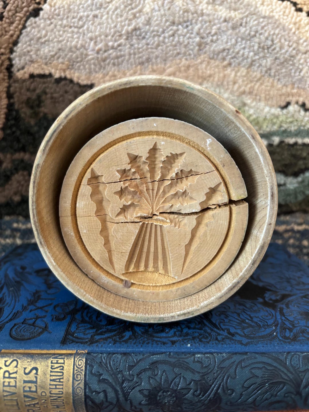 Antique Treen Butter Stamp / Butter Mold - Wheat - Etsy