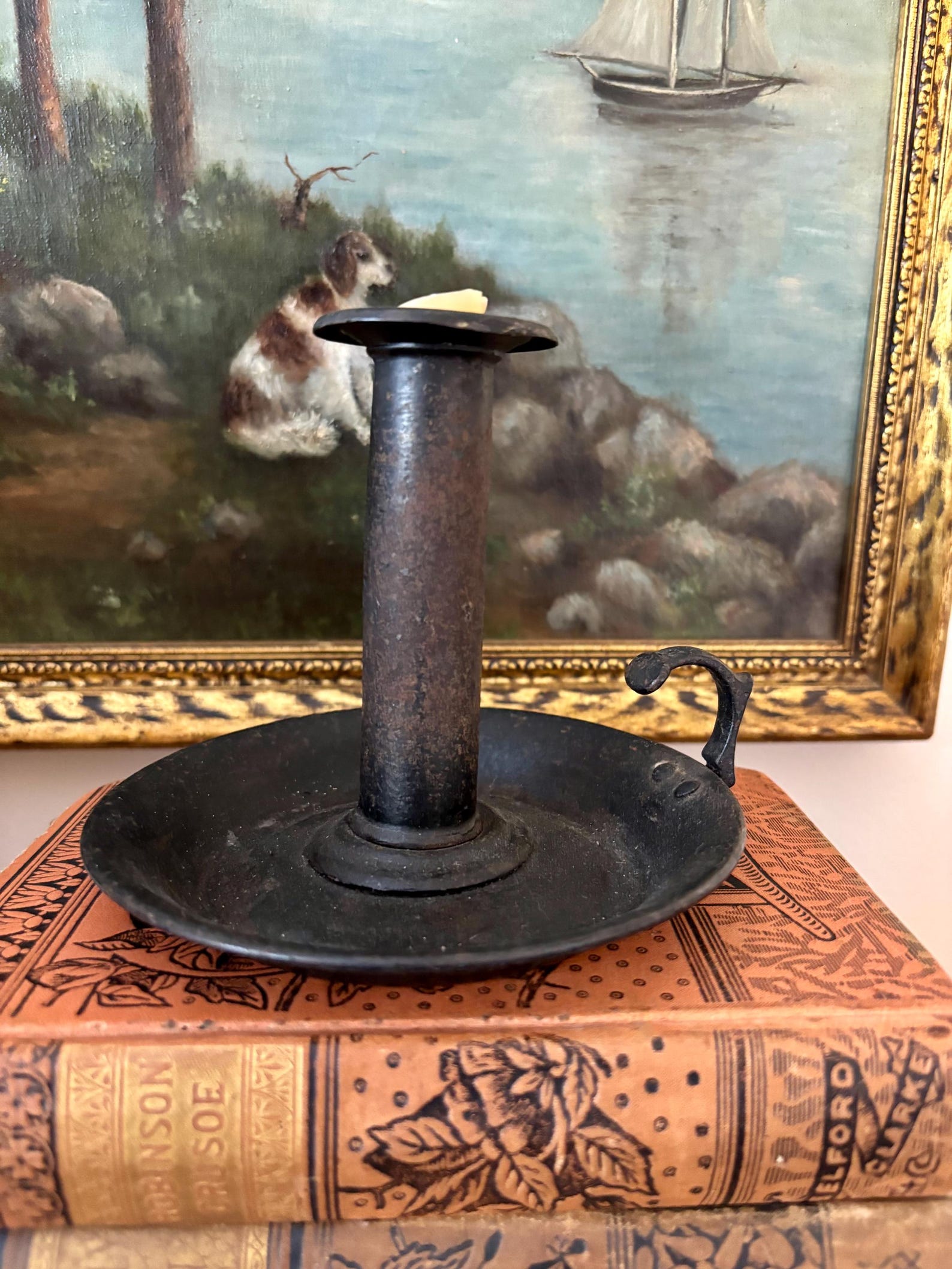 C1880 Antique Hog Scraper Candle Stick / Chamber Stick - Etsy