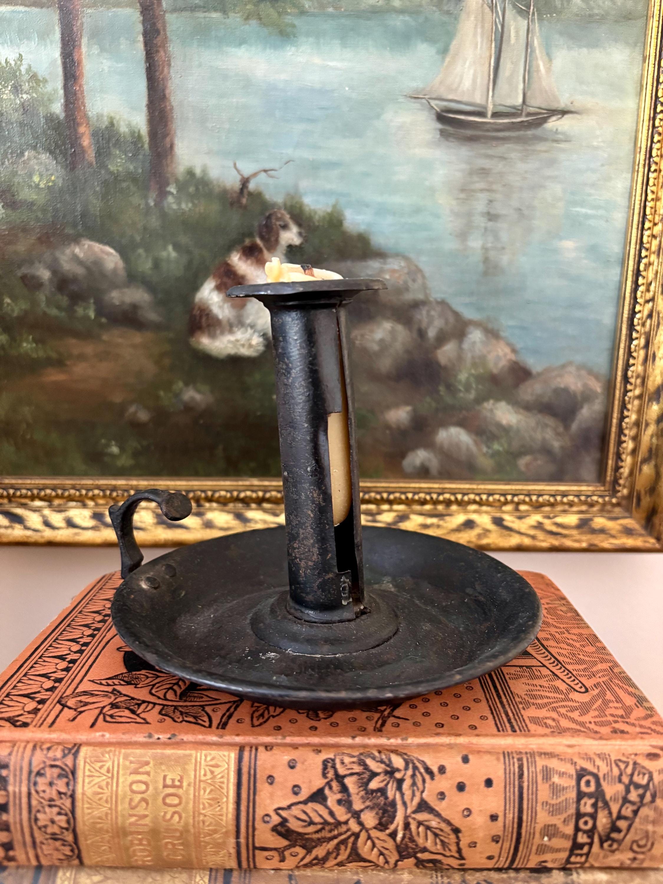 C1880 Antique Hog Scraper Candle Stick / Chamber Stick - Etsy
