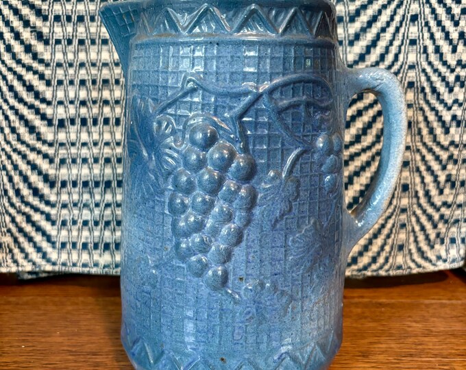 Antique Salt Glazed Stoneware Pitcher With Grape Cluster on Lattice - Etsy