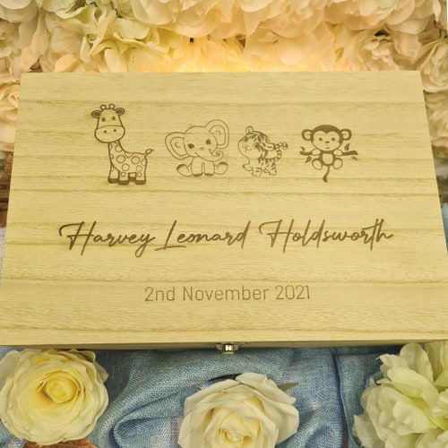 Personalised Engraved Wooden Baby Box Baby Memory Box - Etsy