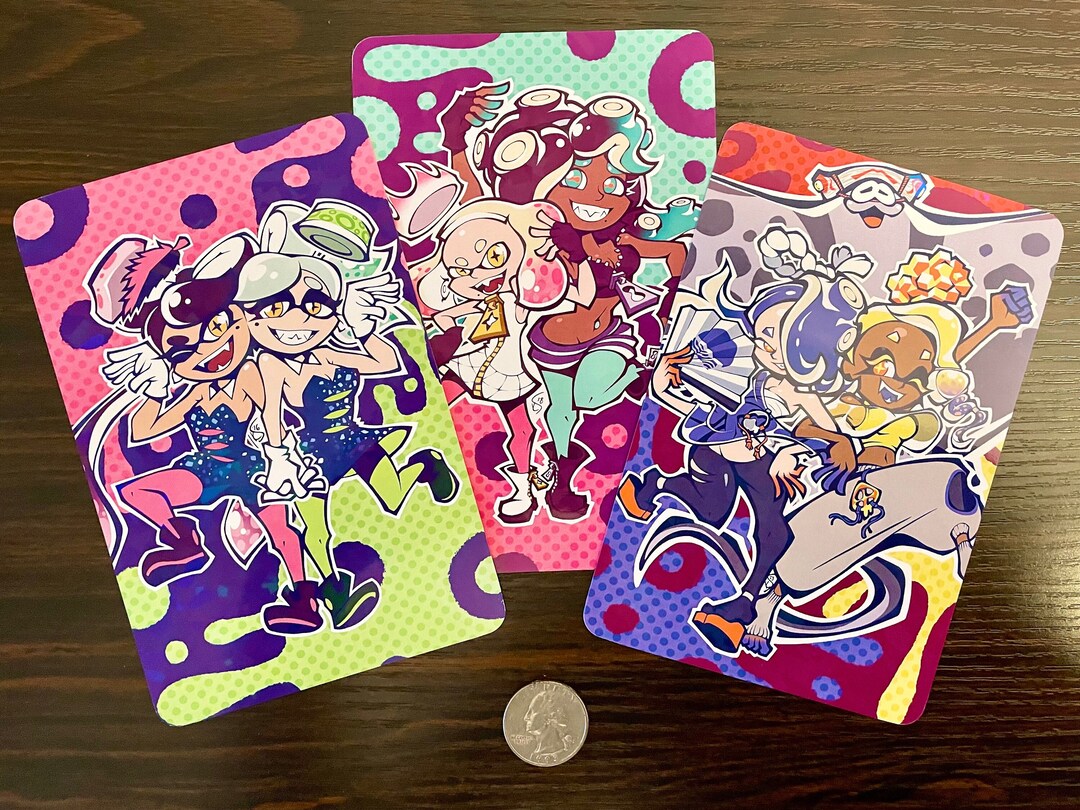 Splatoon Idols Holographic Postcards - Etsy