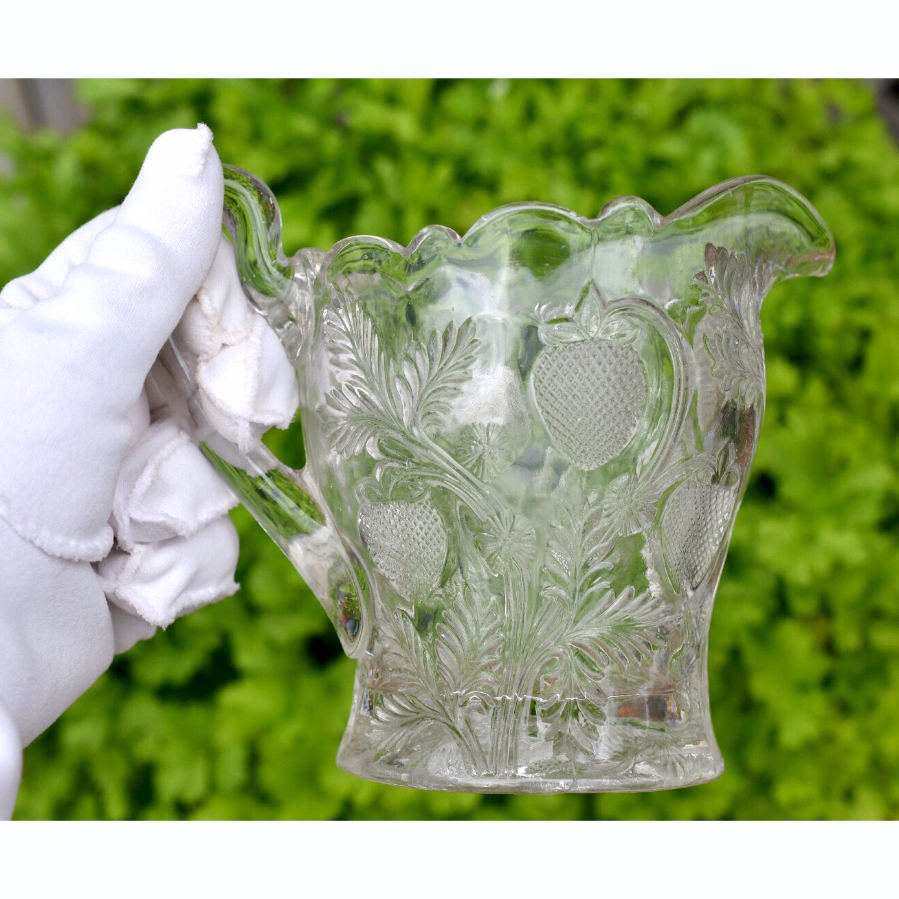 Inverted Strawberry Pressed Glass Pitcher Cambridge Glass | Etsy