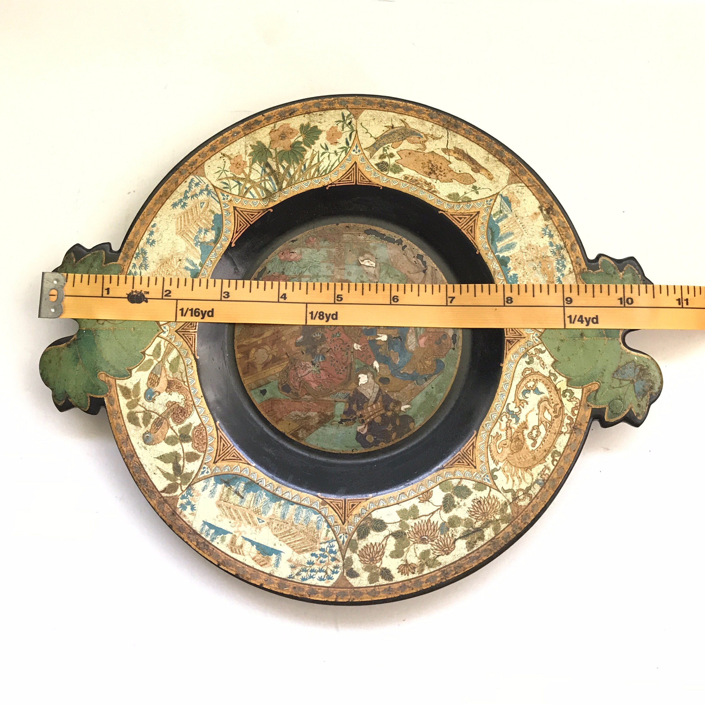 Antique Lacquer Pedestal Plate Decorative Lacquerware - Etsy