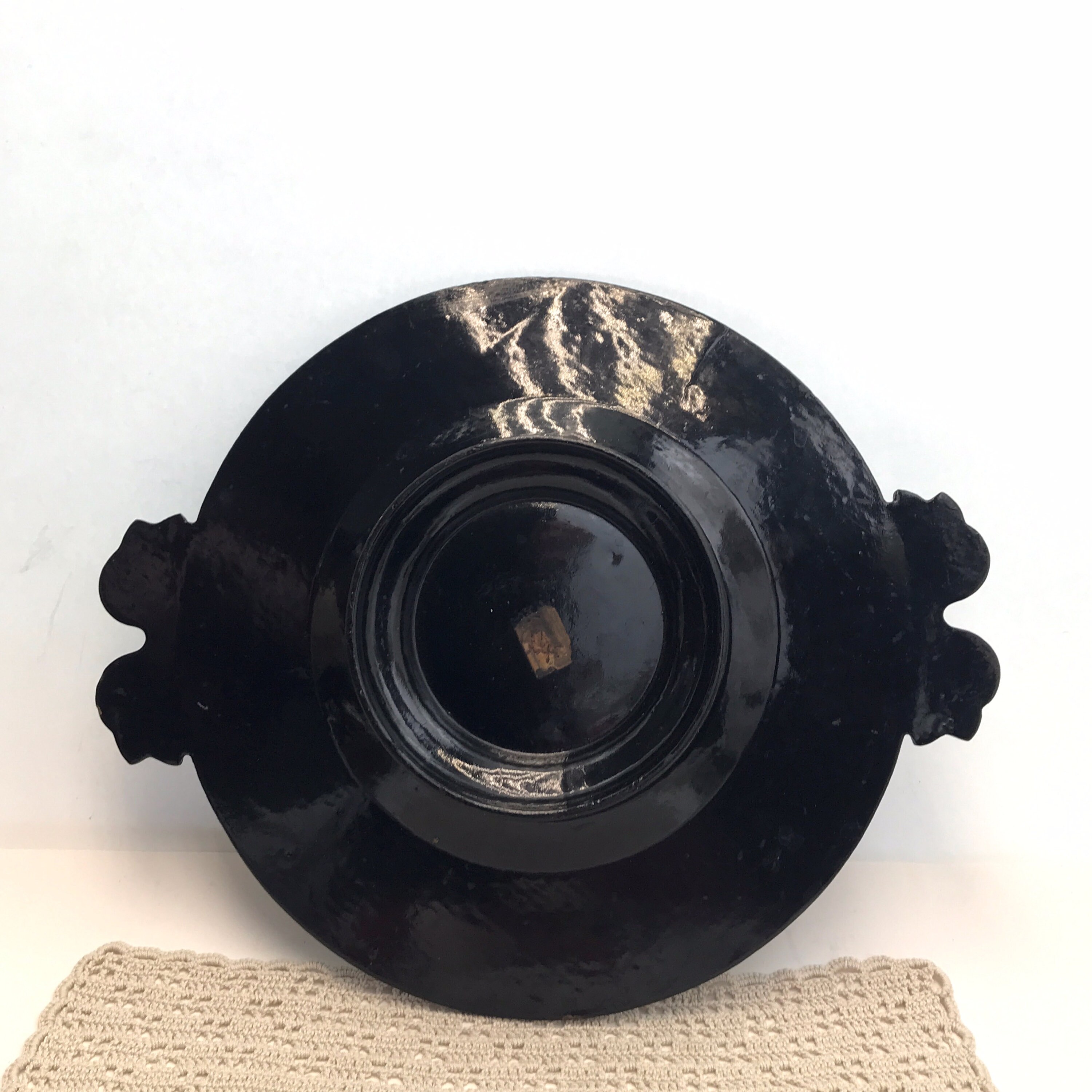 Antique Lacquer Pedestal Plate Decorative Lacquerware - Etsy