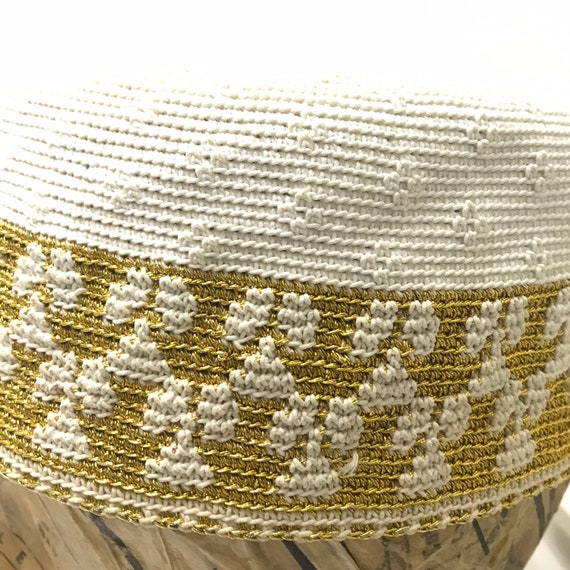 Vintage Crocheted Smoking Cap, Crocheted Hat - Gem