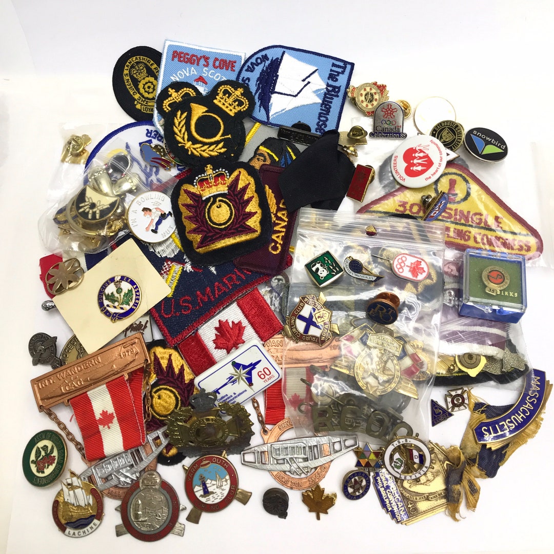Mixed Vintage Pin Lot, 50 Medals, Badges, Buttons - Etsy