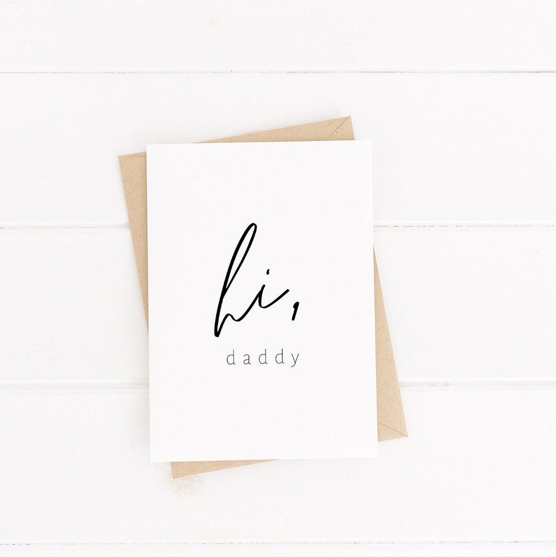 Hi Daddy, Pregnancy Reveal Card, Baby Announcement Printable Card ...