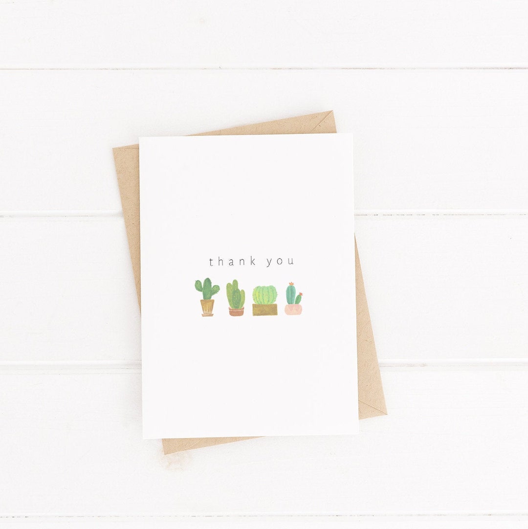 Thank You Card, Cactus Card, Thank You Printable Card, Thank You Cards ...