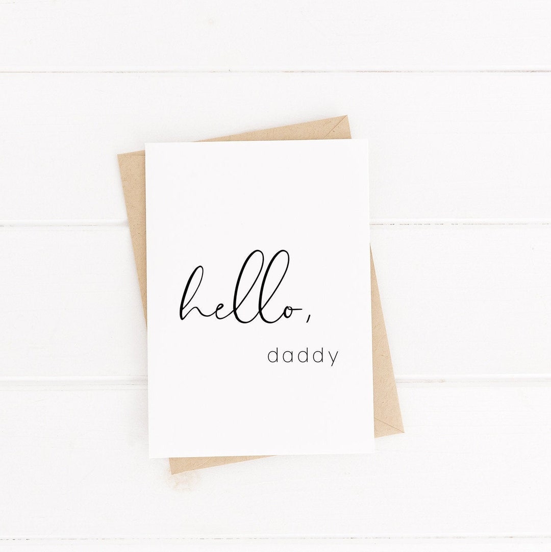 Hello Daddy, Pregnancy Reveal Card, Baby Announcement Printable Card ...