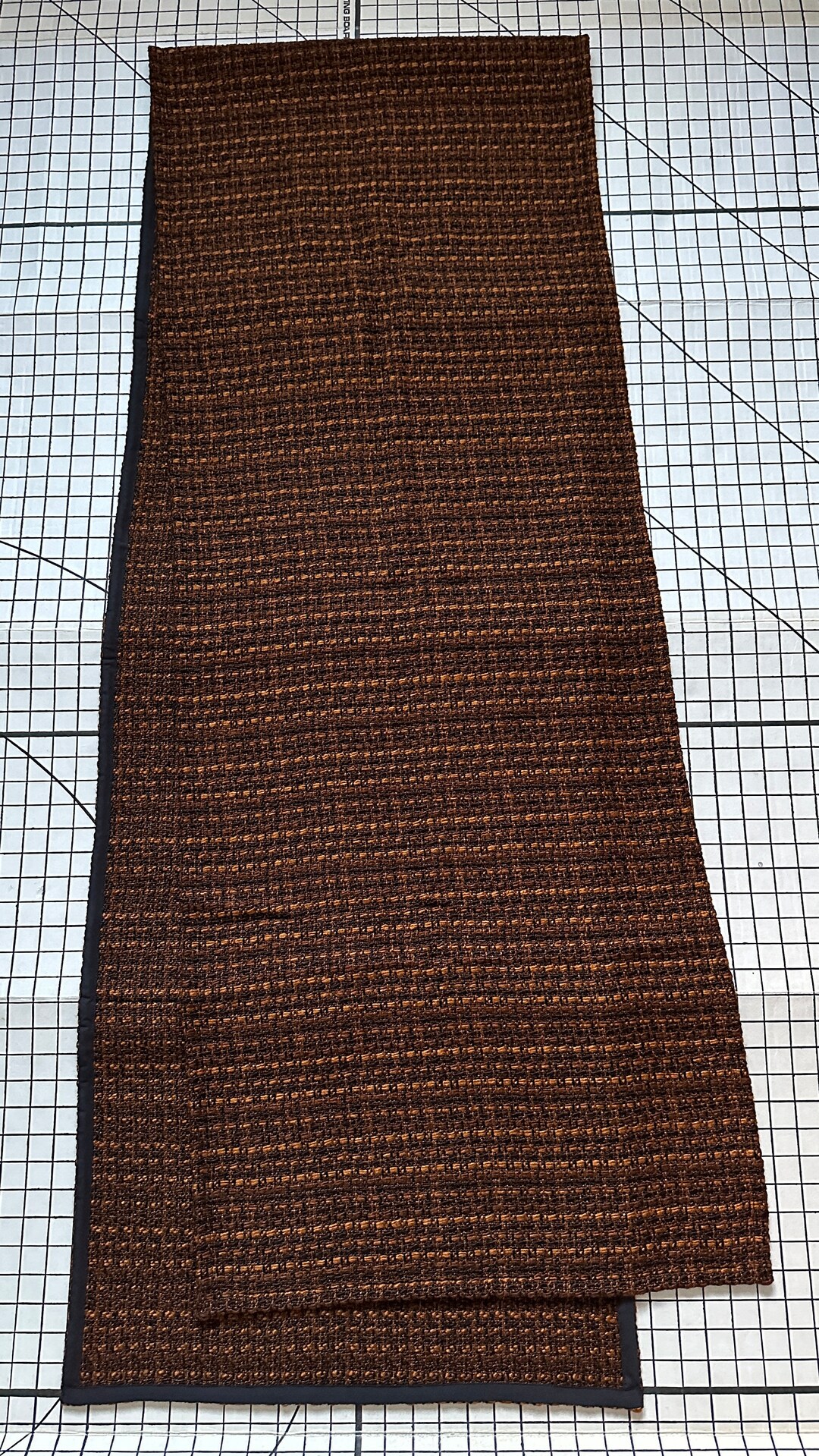 Brown Black Tangerine Table Runner Tweed Fabric 17" X 95” - Etsy