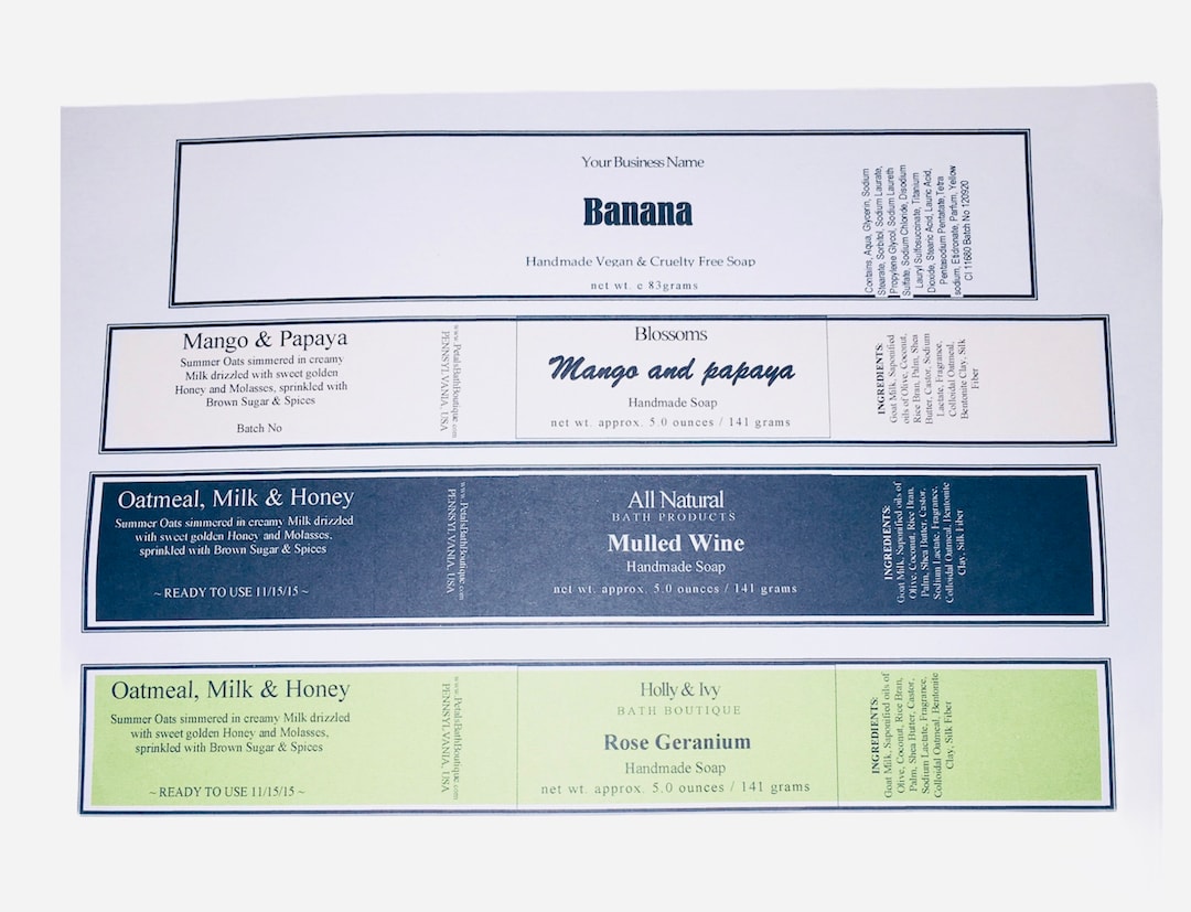 Soap Bathbomb Label Elegant Printable, Download Soap Template Customise ...
