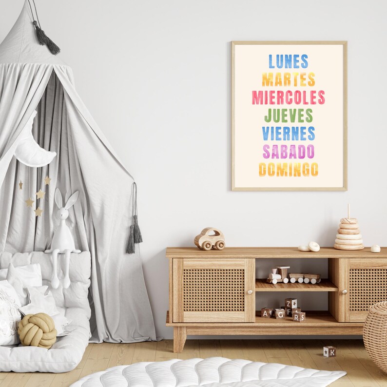 Spanish Days of the Week Watercolor Printable,días De La Semana ...