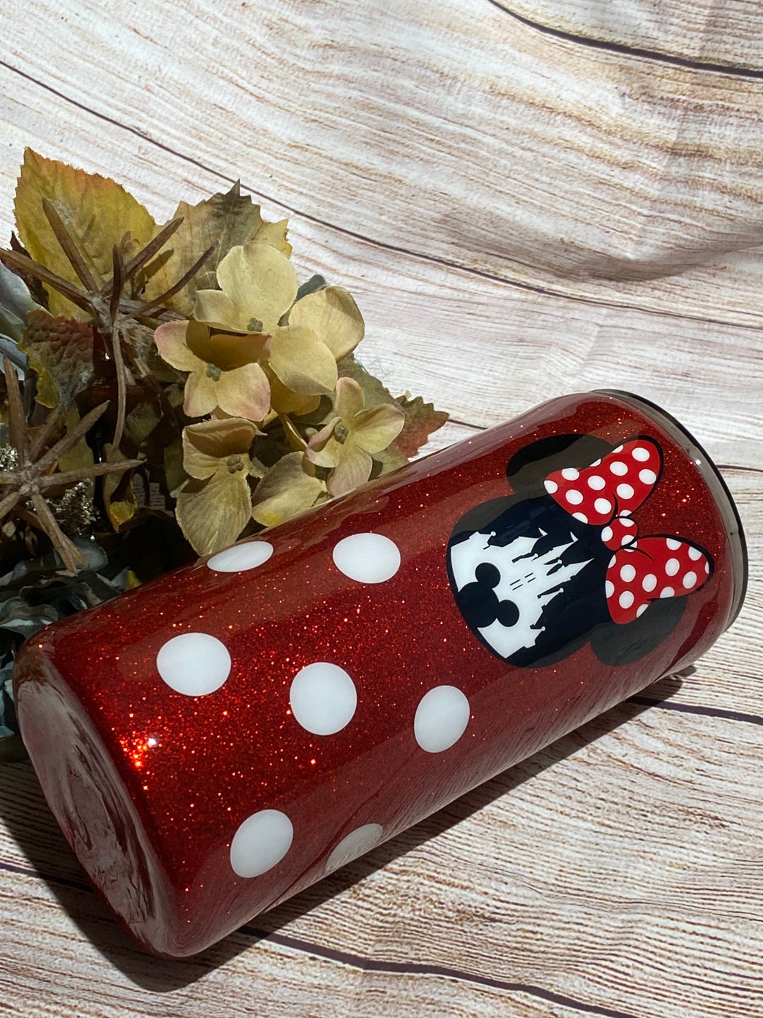 Minnie Mouse Glitter Tumbler - Etsy