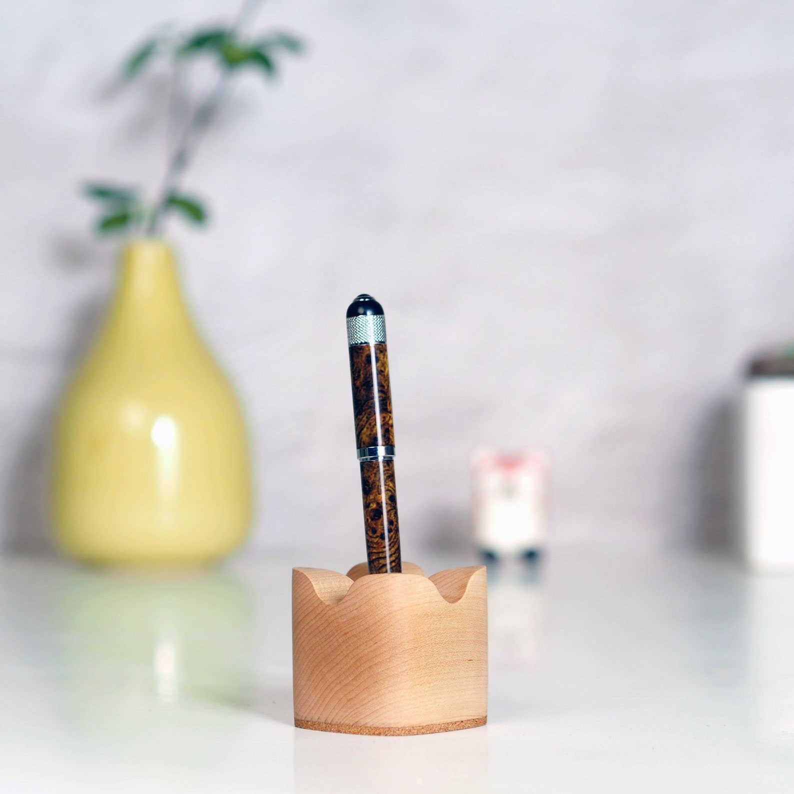 Wood Pen Tray, Wooden Pen Holder, Minimalist Pen Rest, Wooden Desk ...