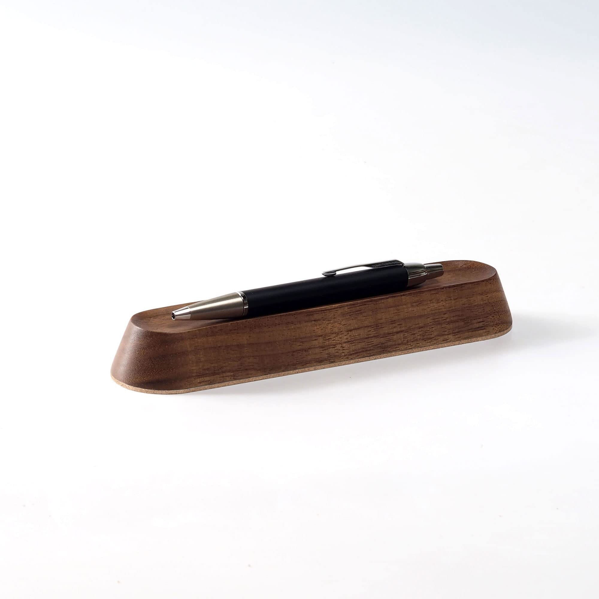 Wood Pen Tray, Wooden Pen Holder, Minimalist Pen Rest, Wooden Desk ...