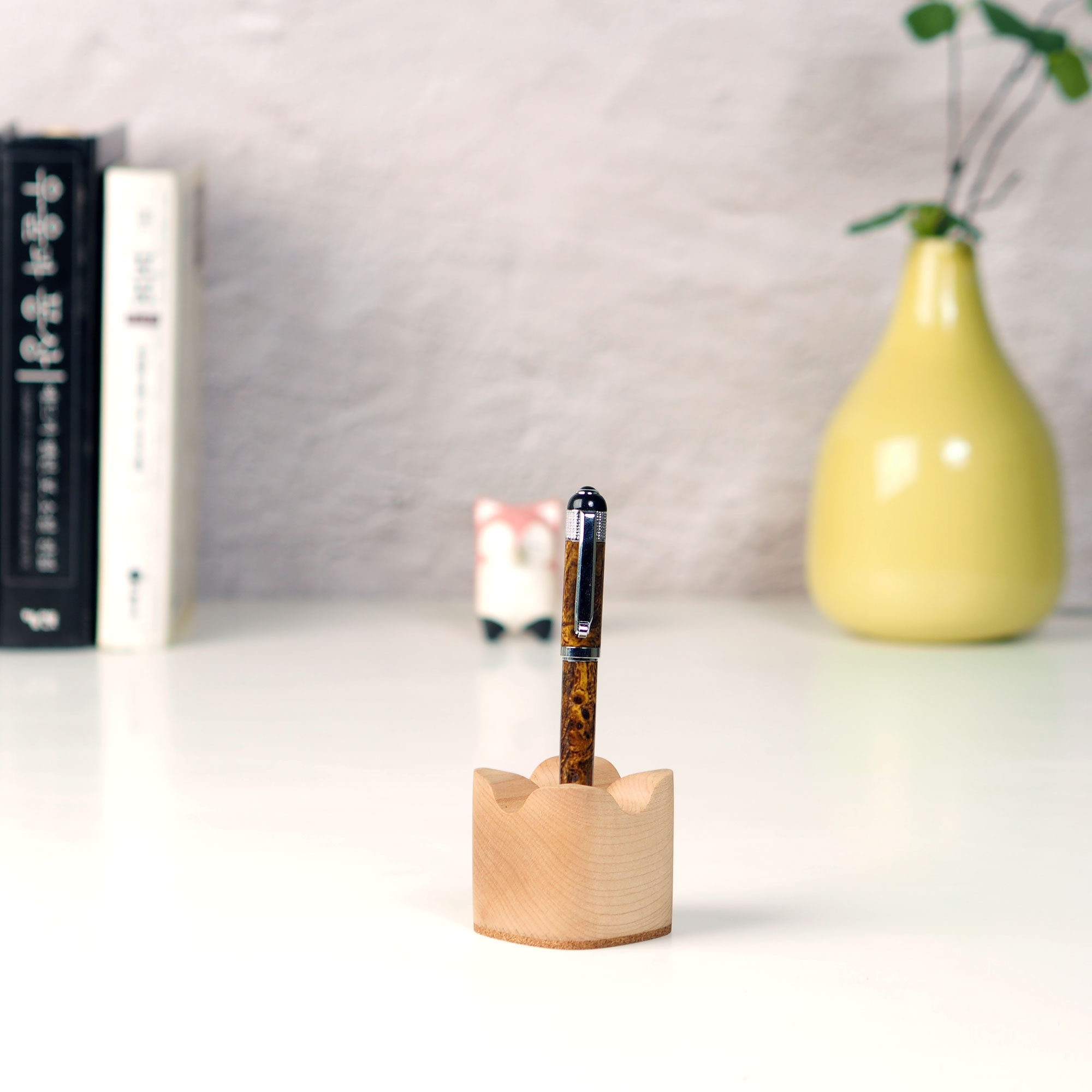 Wood Pen Tray, Wooden Pen Holder, Minimalist Pen Rest, Wooden Desk ...