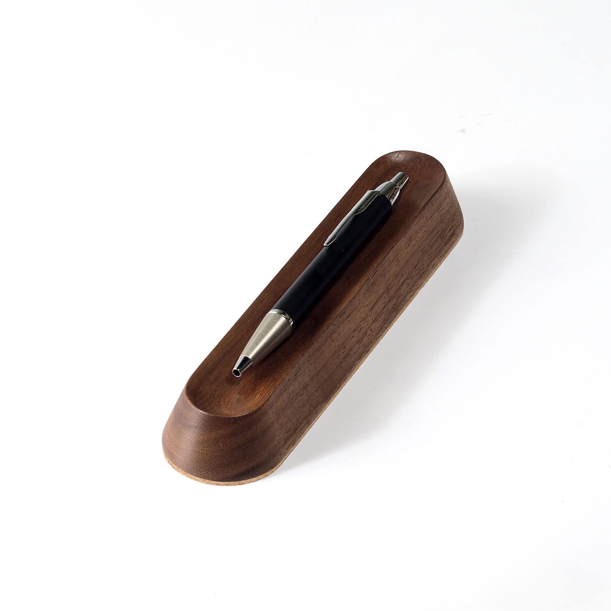 Wood Pen Tray, Wooden Pen Holder, Minimalist Pen Rest, Wooden Desk ...