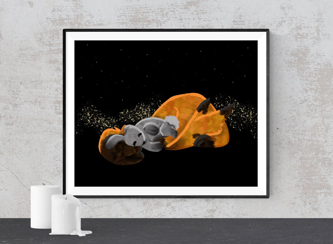 Fox and Bunny, Fox and Rabbit Art, Digital Fox Art, Fox Artwork, Fox ...