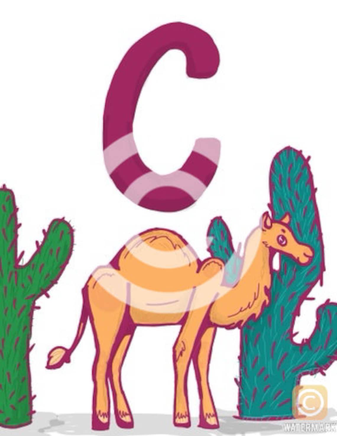 C is for CAMEL Alphabet Print Digital Download Wall Art - Etsy