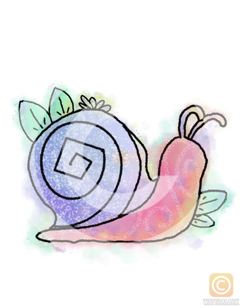 Watercolor Snail Art Snail Digital Print Watercolor Wall - Etsy