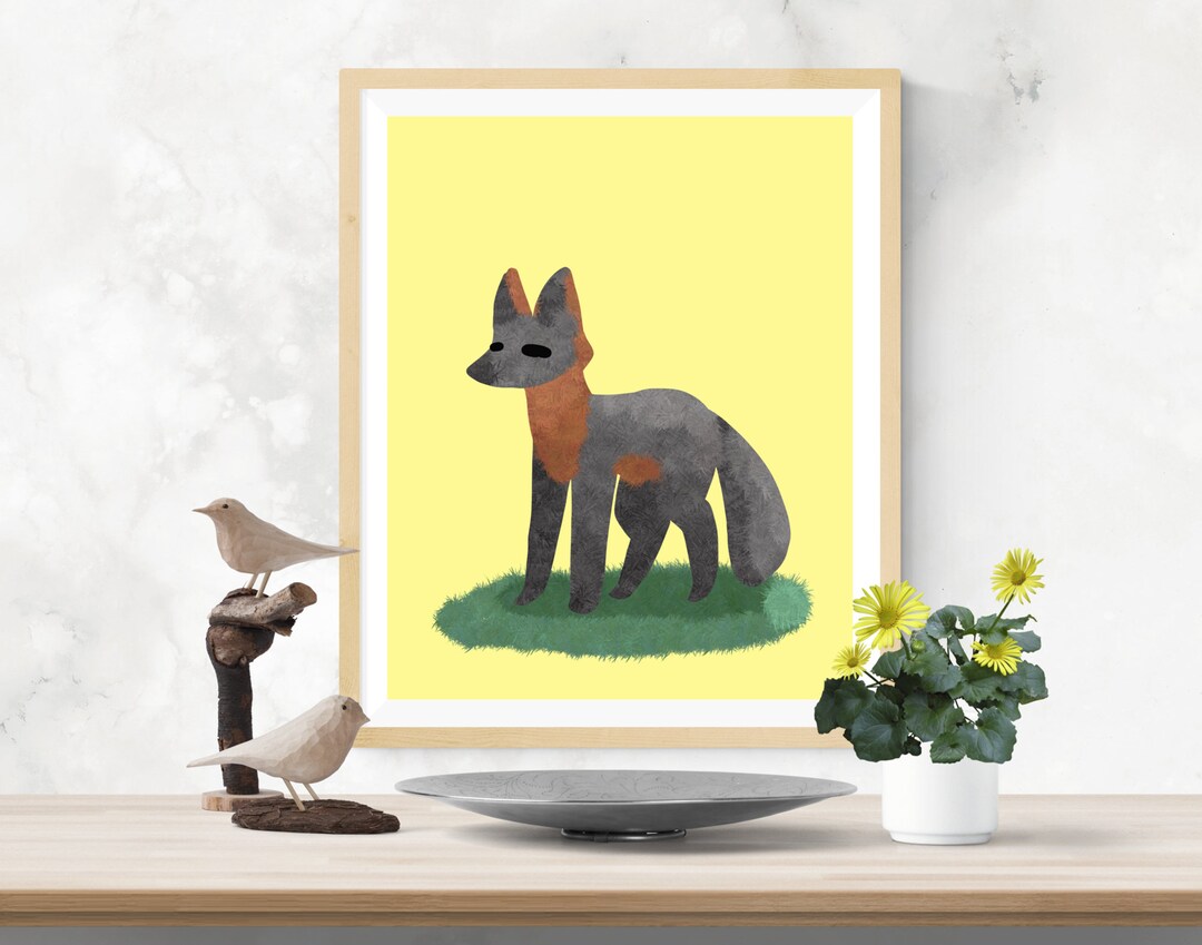 Fox Art Digital Fox Art Fox Artwork Fox Nursery Print - Etsy