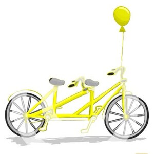 Yellow Tandem Bicycle Bicycle Art Anniversary Gift Print - Etsy