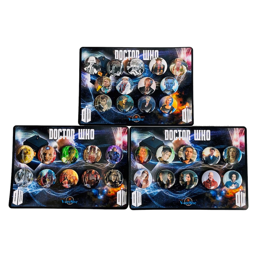 Doctor Who Pin Badges 32mm Collectables for Timelord Fans / Thirteen ...
